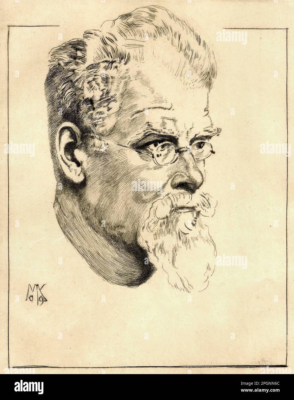 Klinger Max - Self-Portrait With Glasses - German School - 19th Century ...