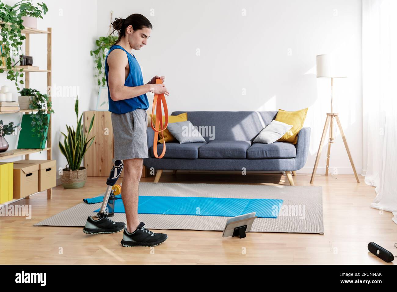 Full body exercise man home hi-res stock photography and images - Alamy