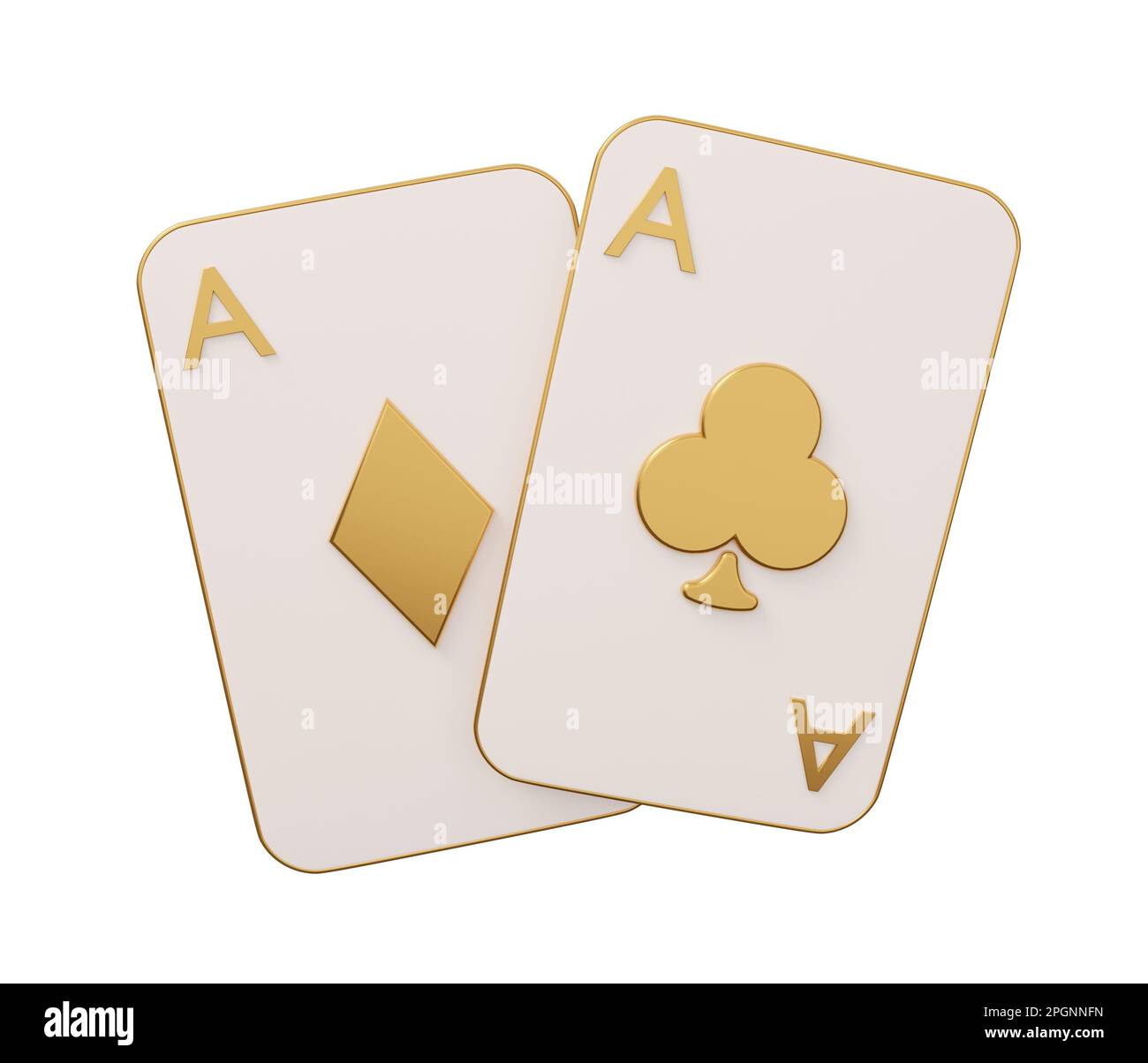 ace two cards 3d. isolated minimal 3d render illustration in cartoon ...