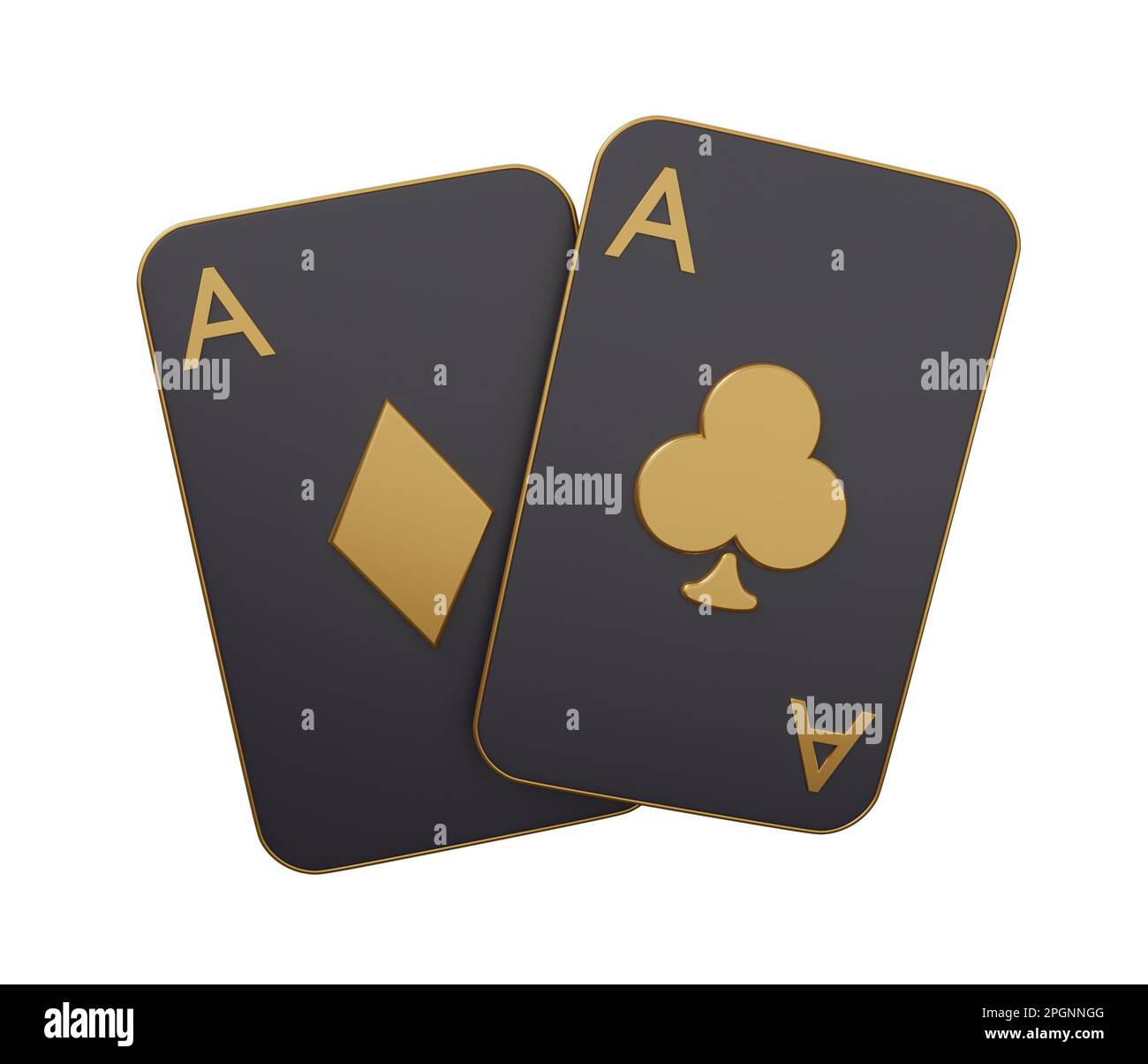 ace two cards 3d. isolated minimal 3d render illustration in cartoon ...