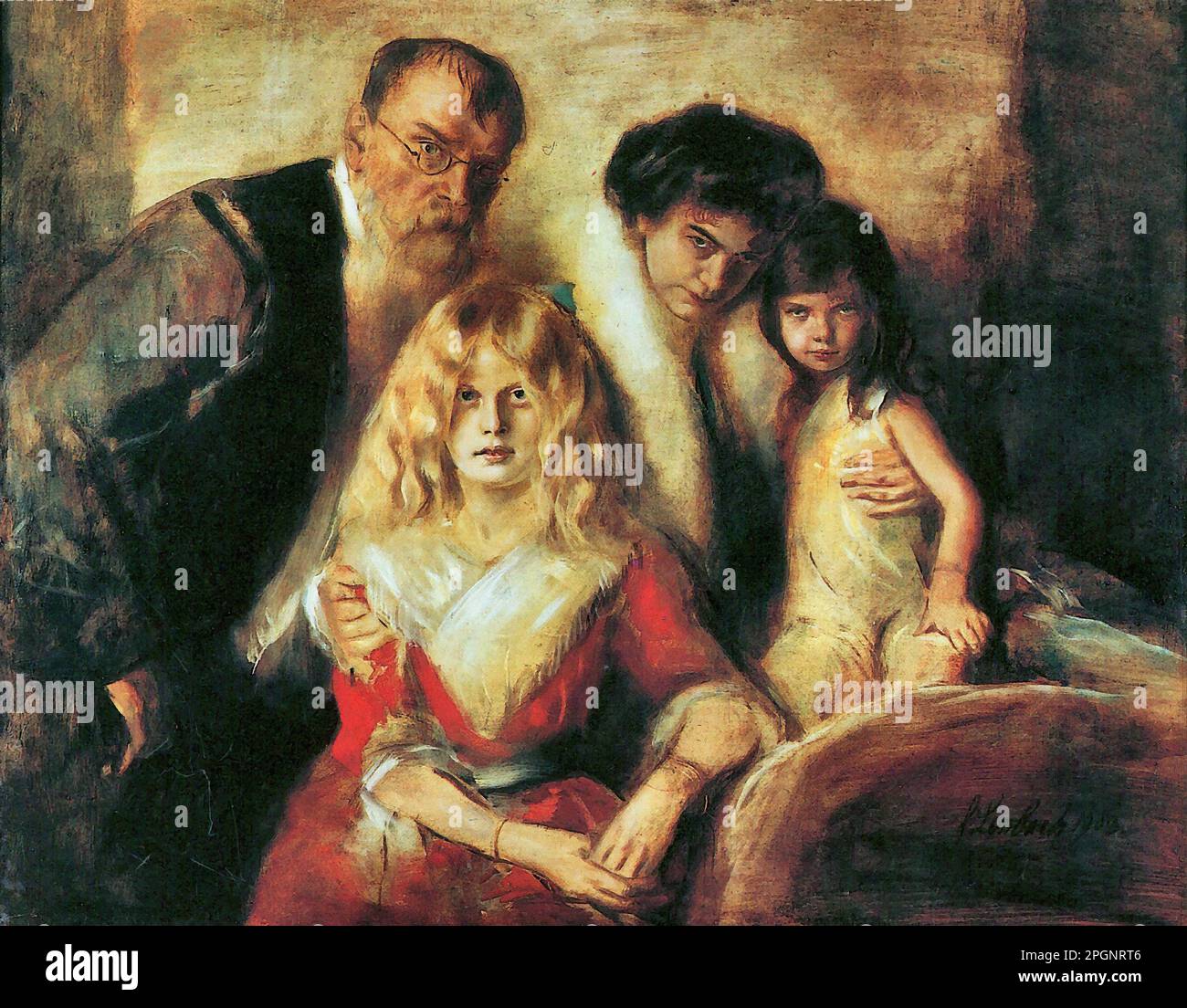 Lenbach Franz Von - Franz Von Lenbach With Wife And Daughters - German ...