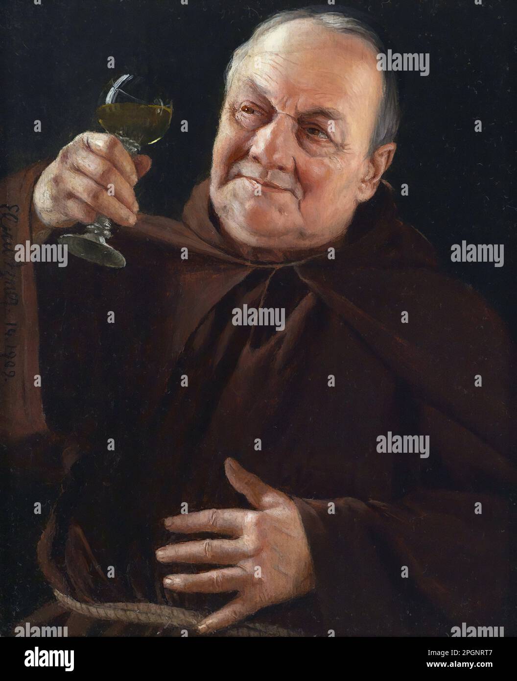 Grutzner Eduard Von - A Good Gulp 2 - German School - 19th Century ...