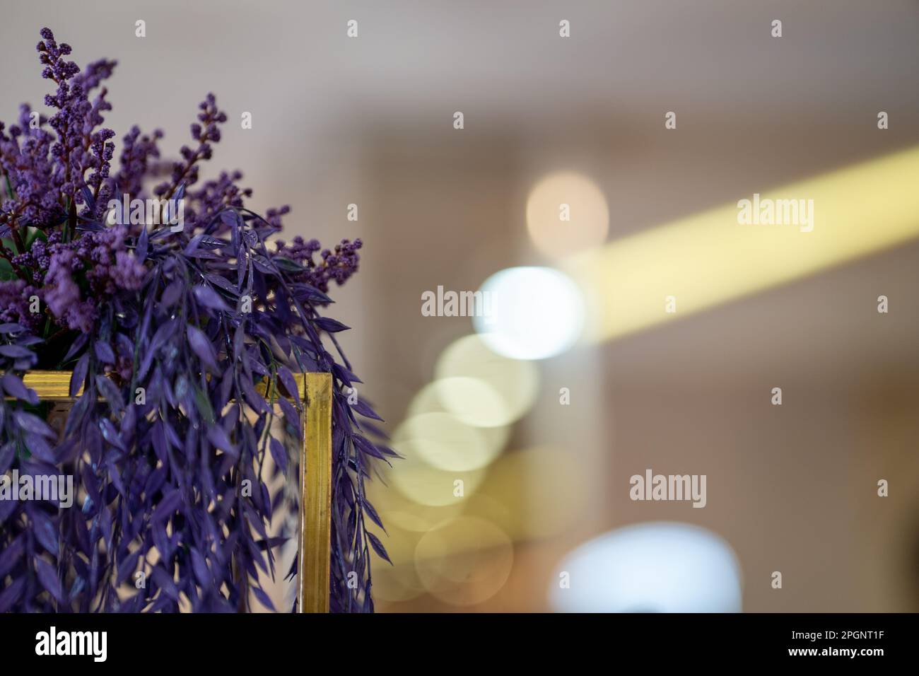 An eye-catching, vibrant purple floral arrangement with plenty of open ...