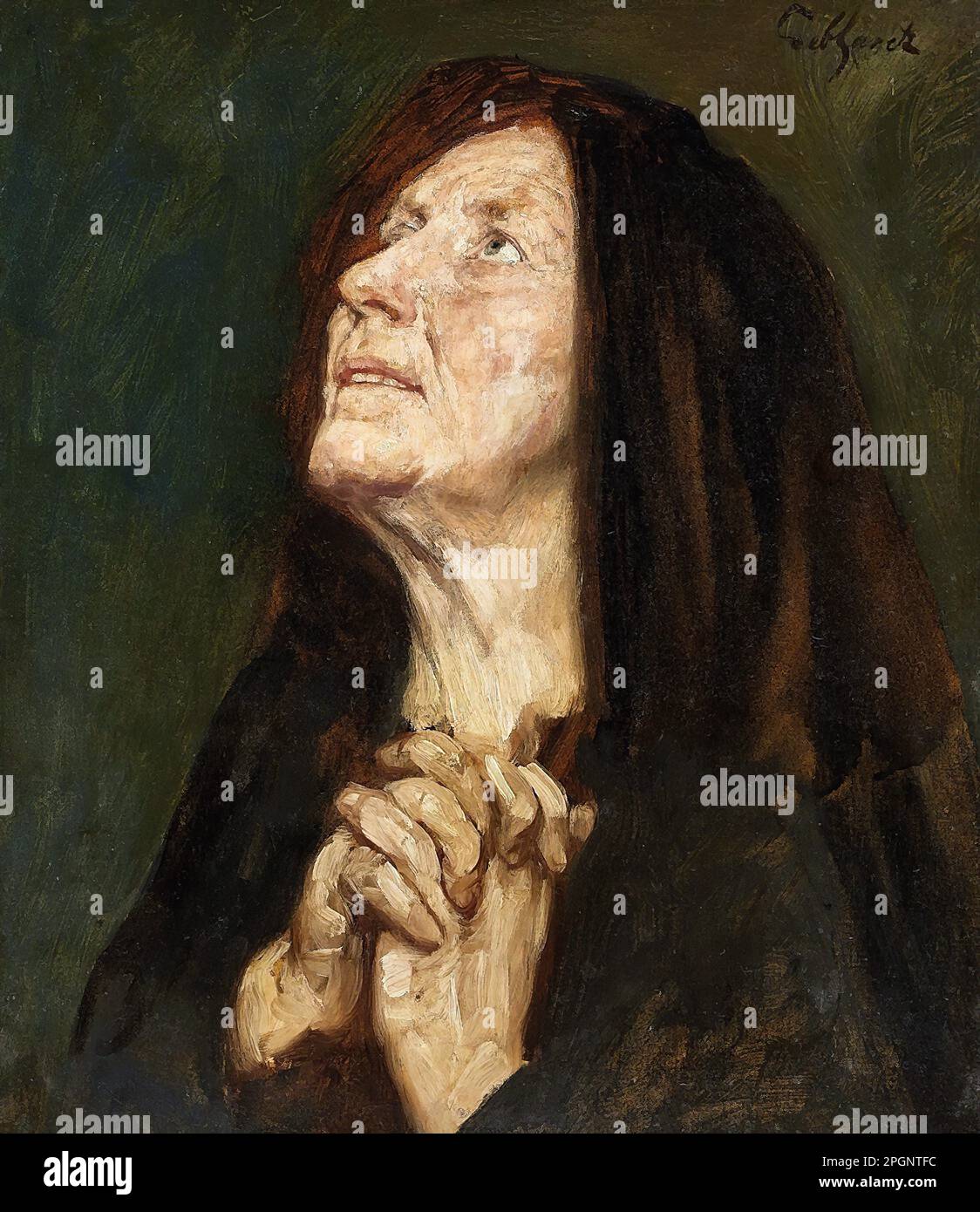 Gebhardt Eduard Von - Praying Woman - German School - 19th Century ...