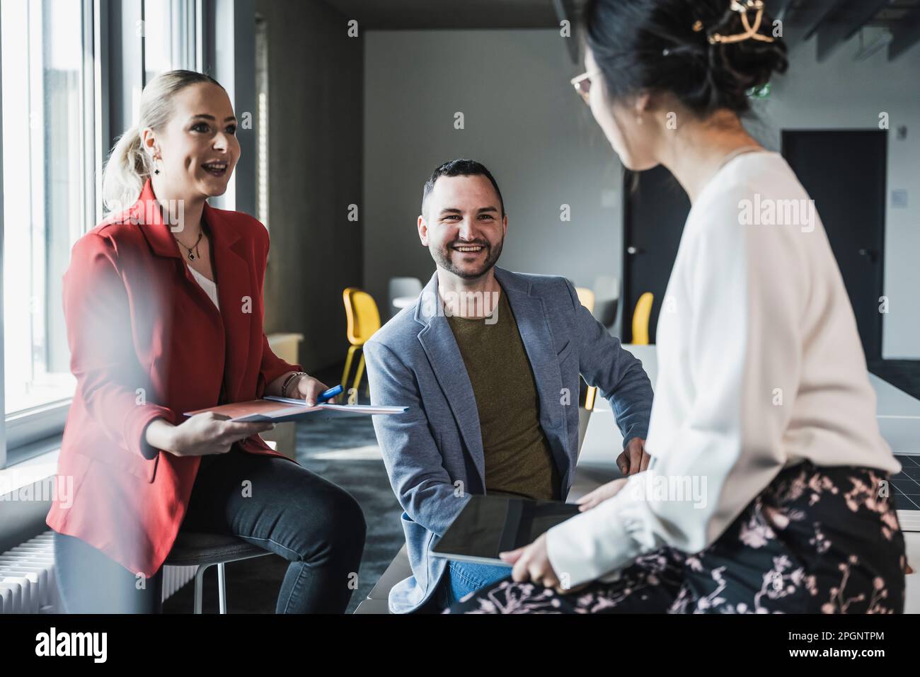 Multiracial business colleagues in meeting at workplace Stock Photo - Alamy