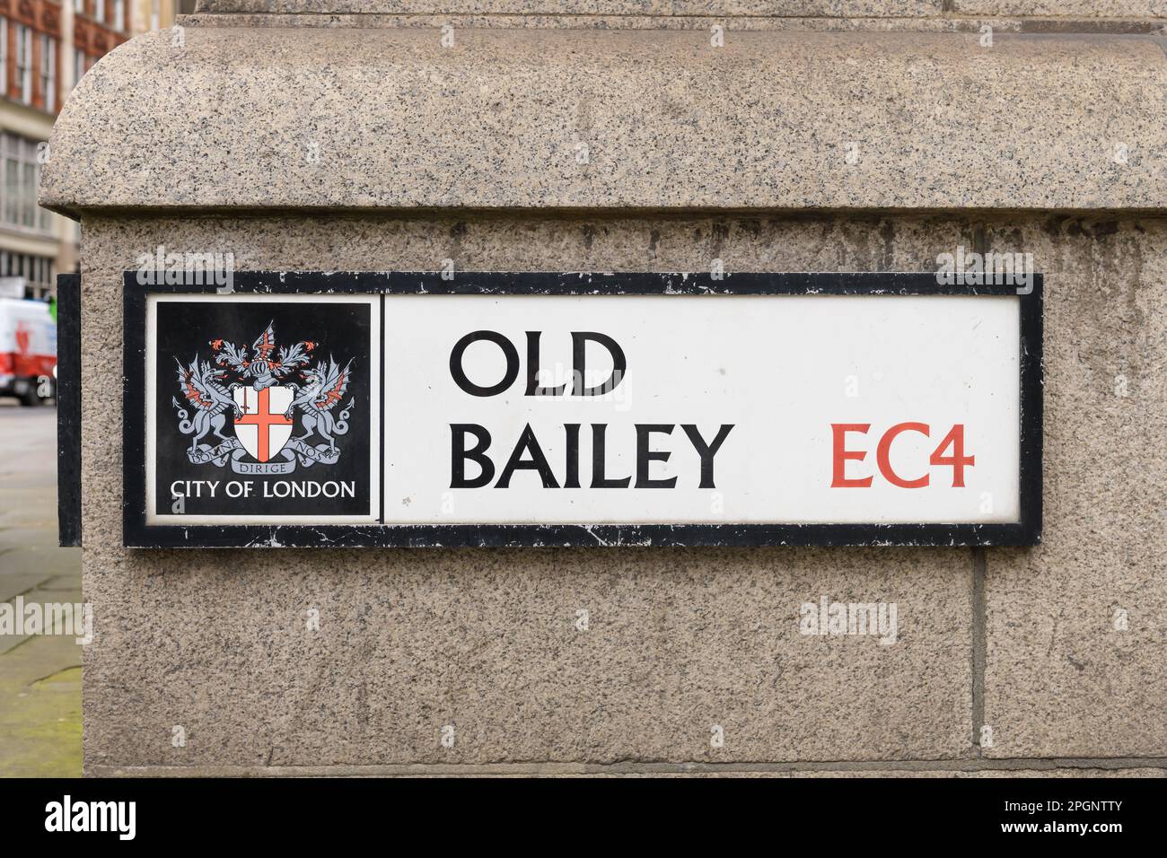 London, UK - March 16 2023; Street sign for Old Bailey in City of ... London, UK - March 16 2023; Street sign for Old Bailey in City of ...