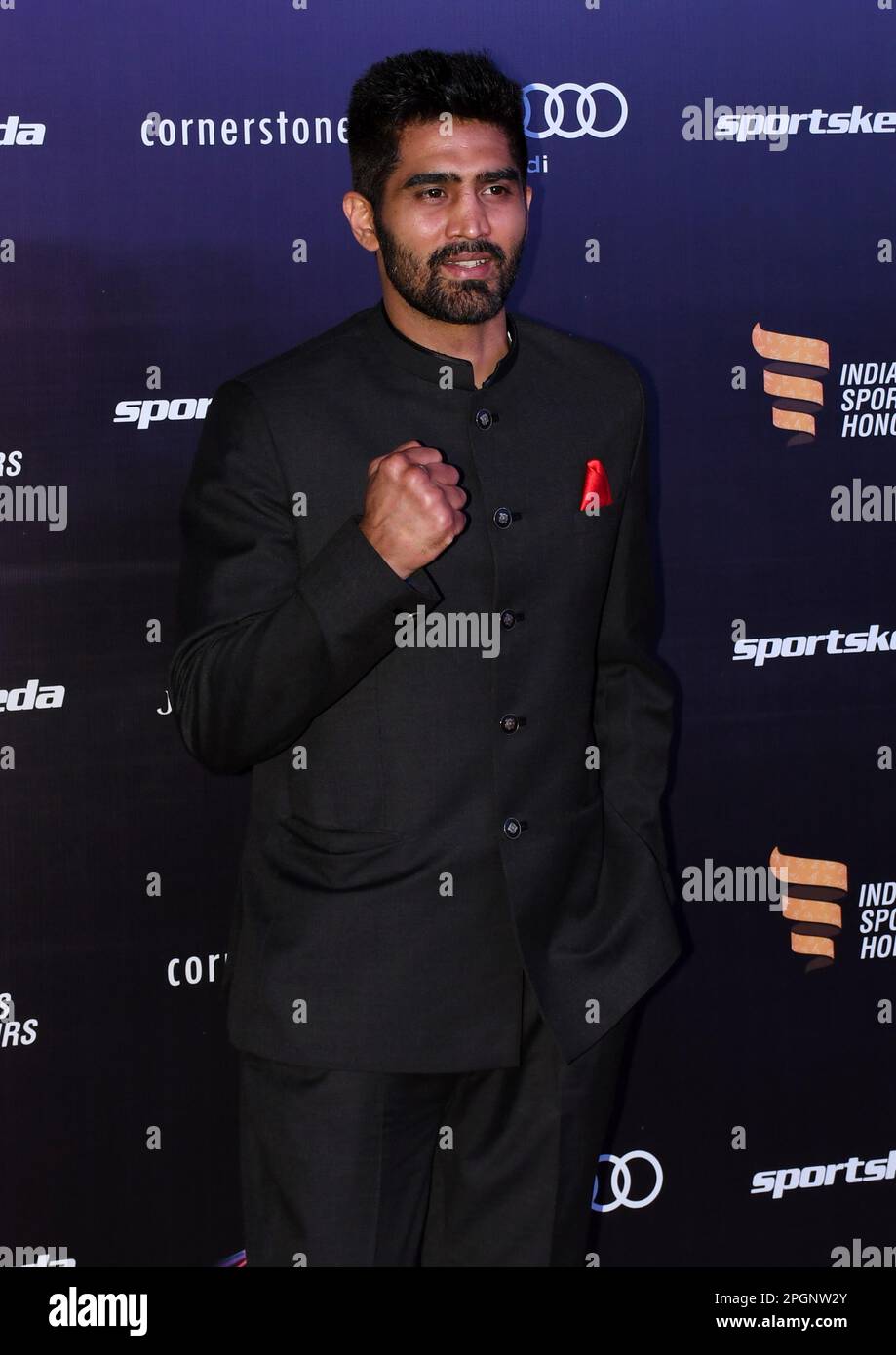 Mumbai, India. 23rd Mar, 2023. Indian boxer Vijender Singh Beniwal ...