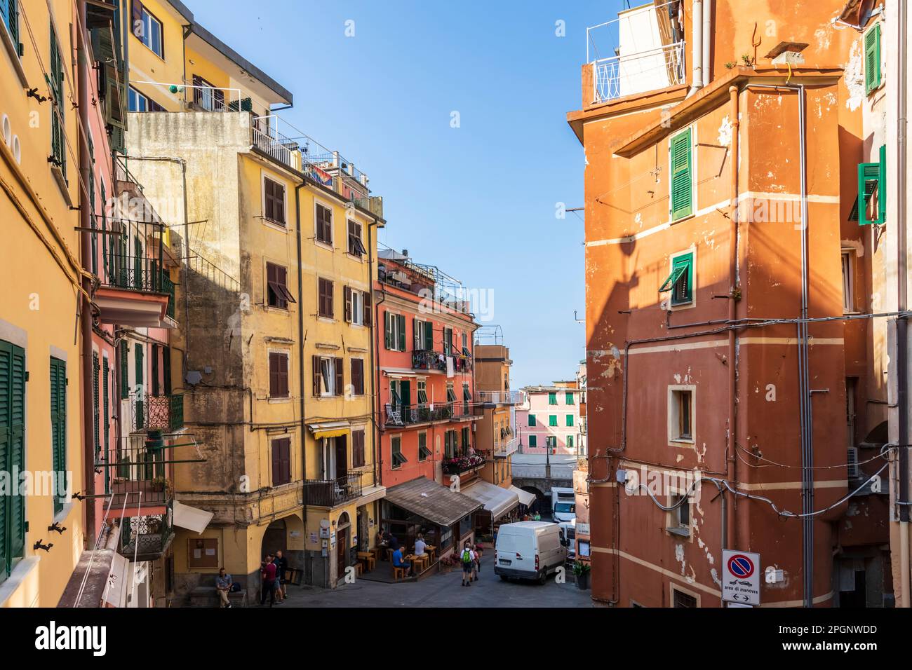 Italy, Liguria, Riomaggiore, Street in historic town Stock Photo - Alamy