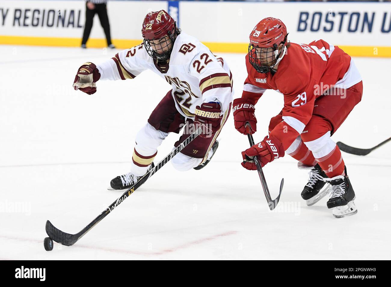 Manchester, New Hampshire, USA. 23rd Mar, 2023. Denver forward Connor ...