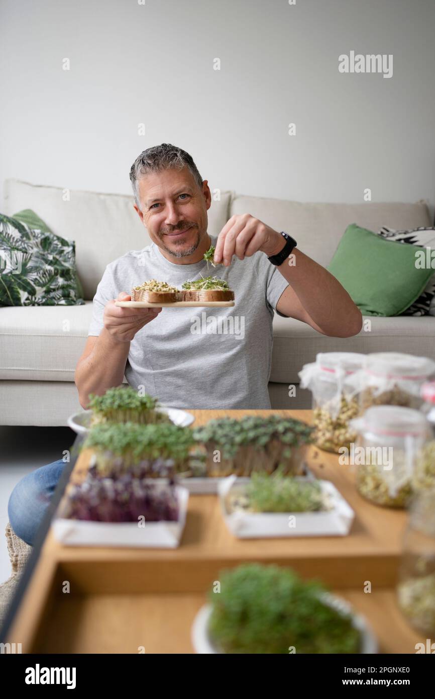 Happy man on bean hi-res stock photography and images - Alamy