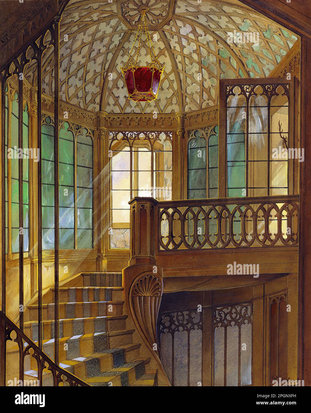 Rothbart Georg Konrad - Callenberg Castle - Spiral Staircase Leading to ...