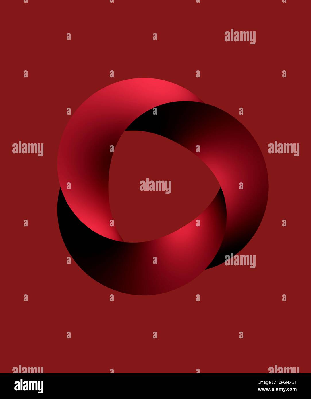 Abstract 3D shape against red background Stock Photo - Alamy
