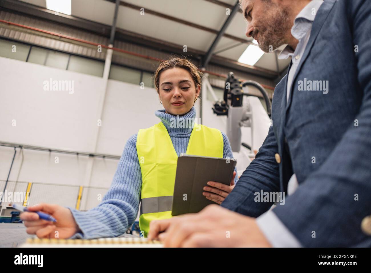 Female engineers having discussion hi-res stock photography and images ...