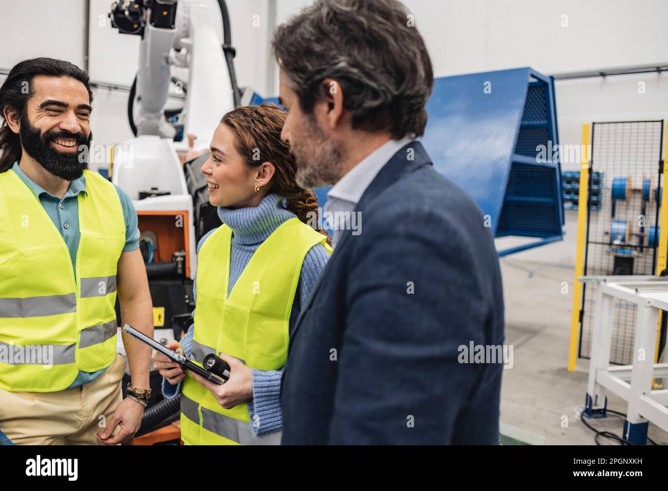 Female engineers having meeting factory hi-res stock photography and ...