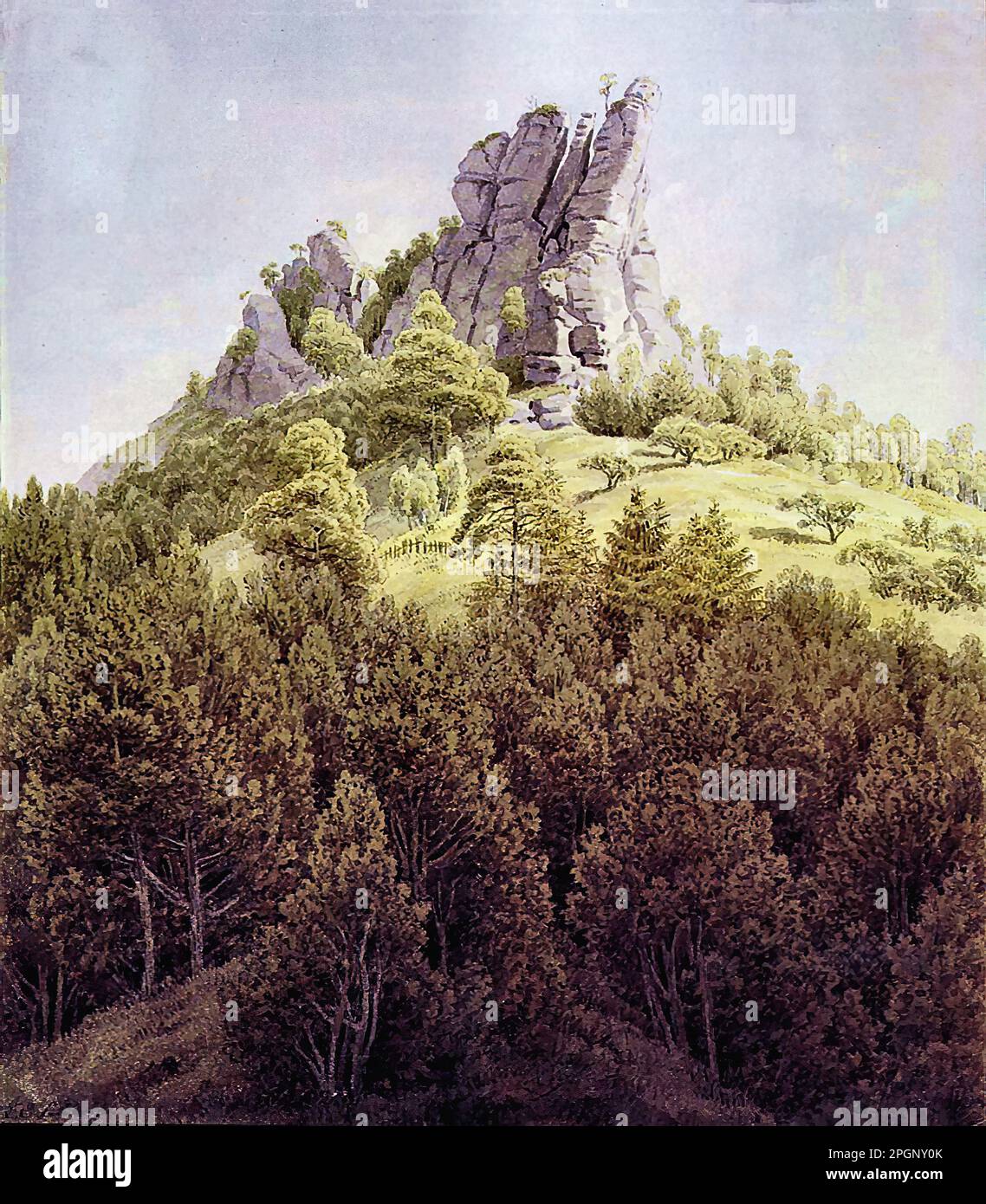 Friedrich Caspar David - The Heldstein near Rathen on the Elbe - German ...