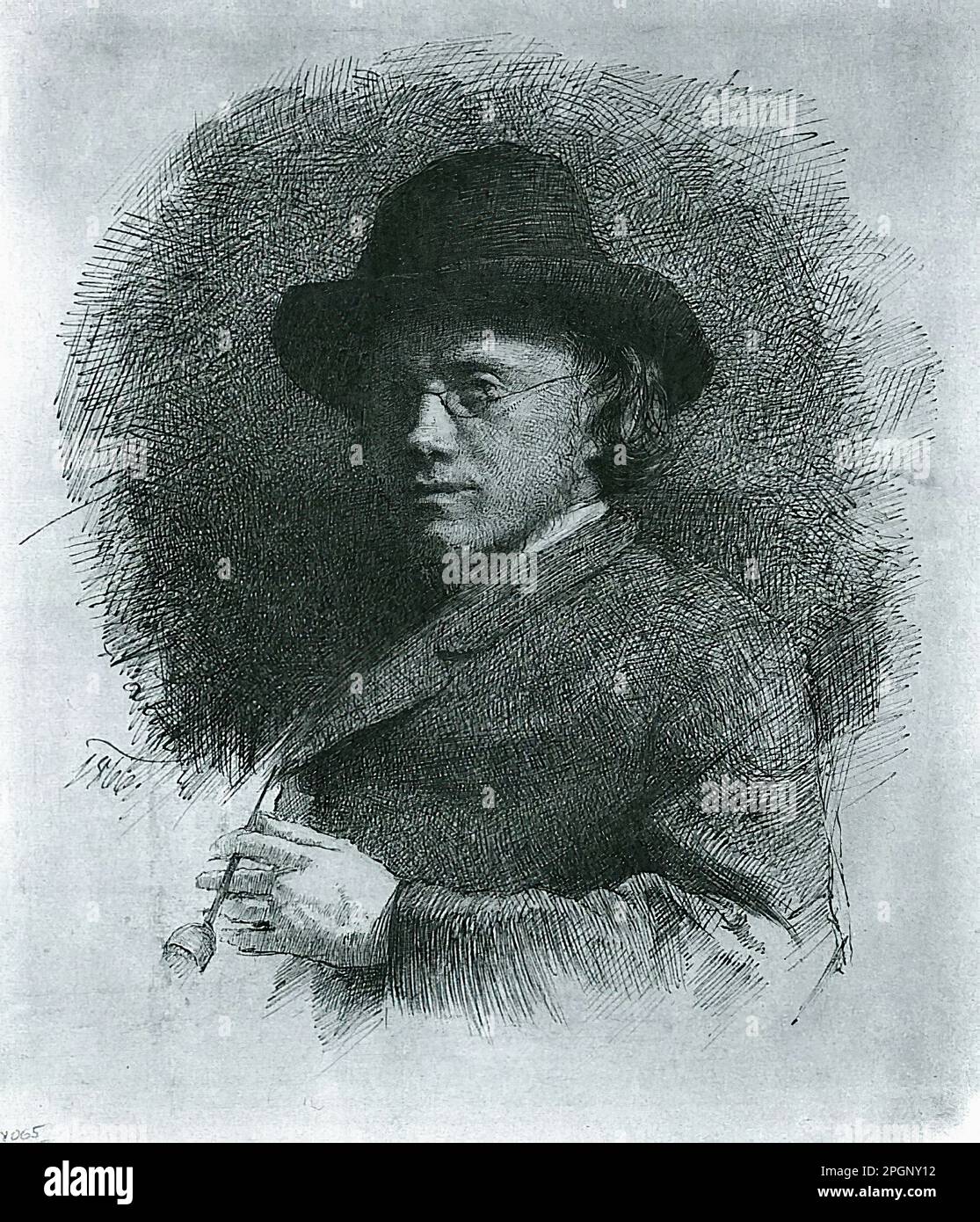 Leibl Wilhelm - Portrait Of The Painter Karl Appold - German School ...