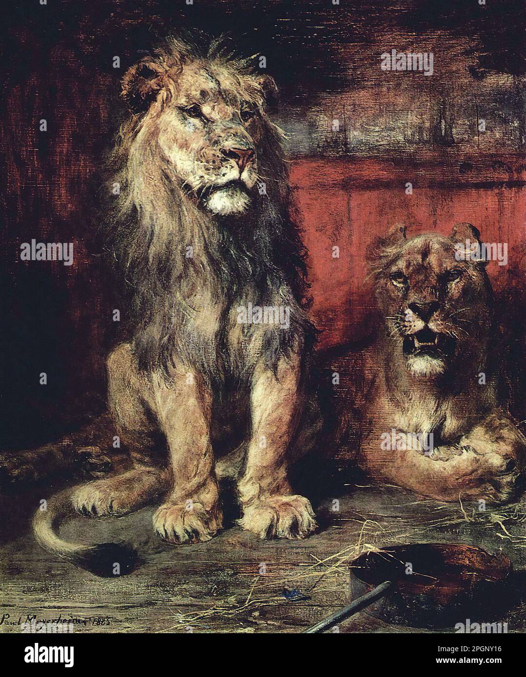 Meyerheim Paul Friedrich - Lions - German School - 19th Century ...