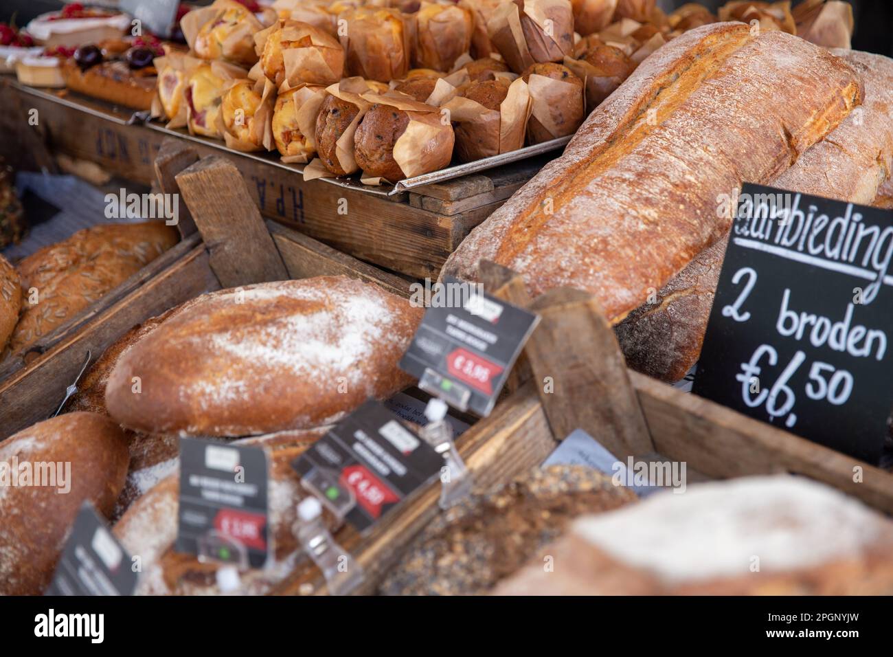 Artisian Bread Stand with a bunch of varieties to chose from Stock ...