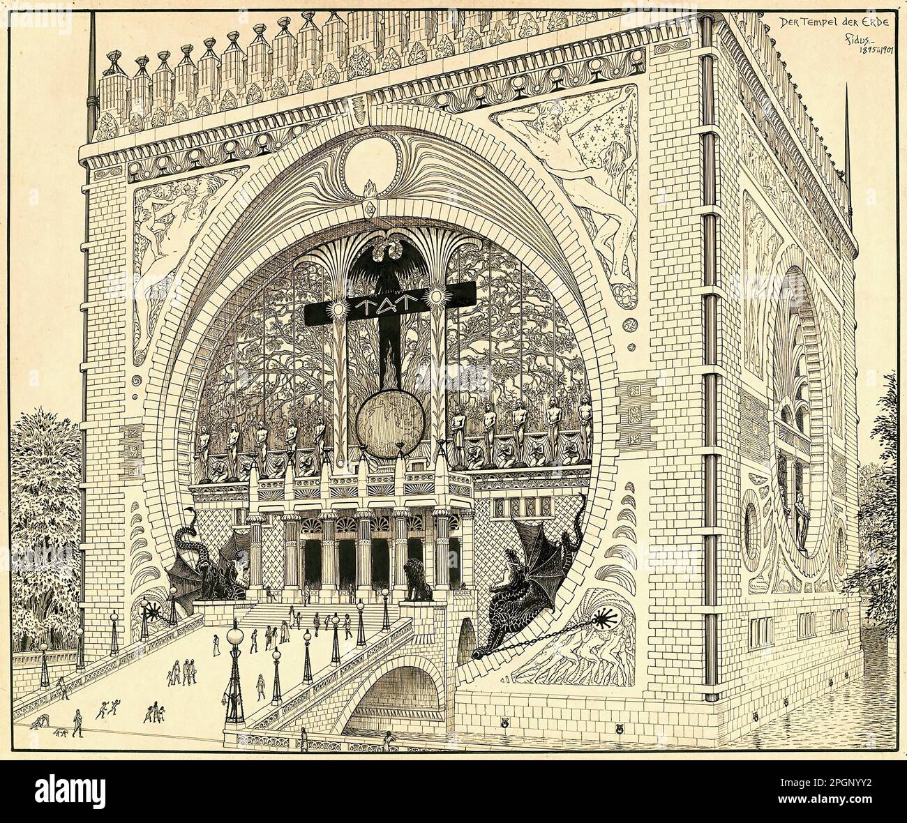 Fidus (Hugo HÃ¶ppener) - The Temple of the Earth - German School - 19th ...