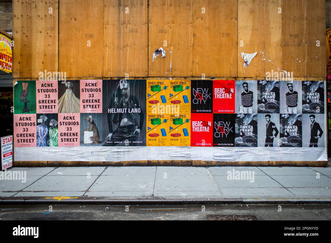 New York City wall of poster ads Stock Photo - Alamy