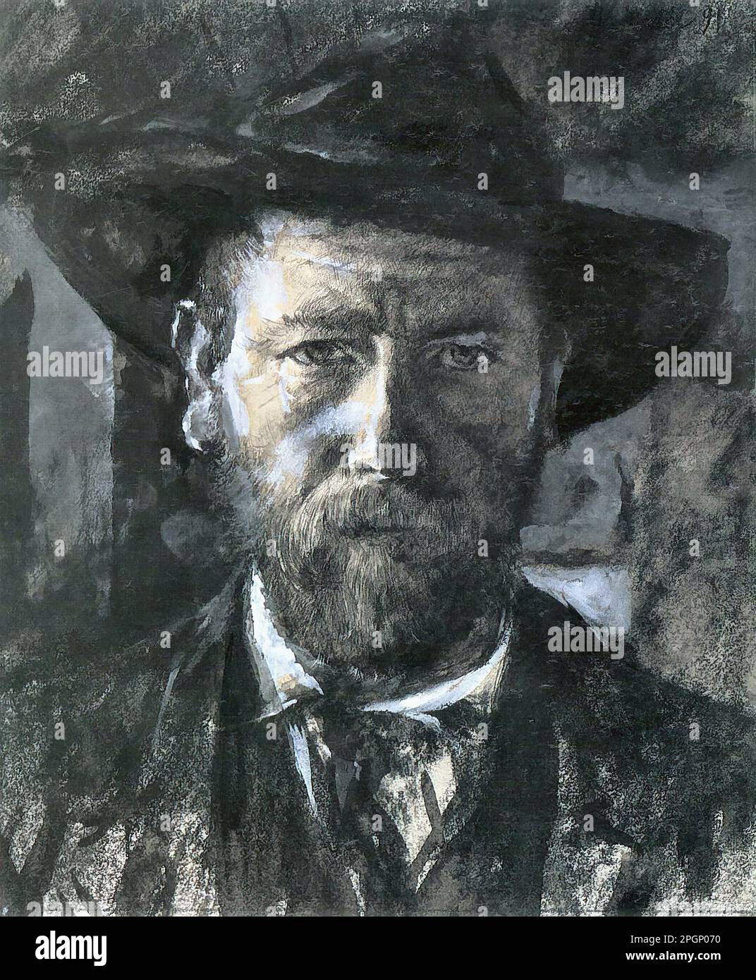 Leibl Wilhelm - Self Portrait 3 - German School - 19th Century - Leibl ...