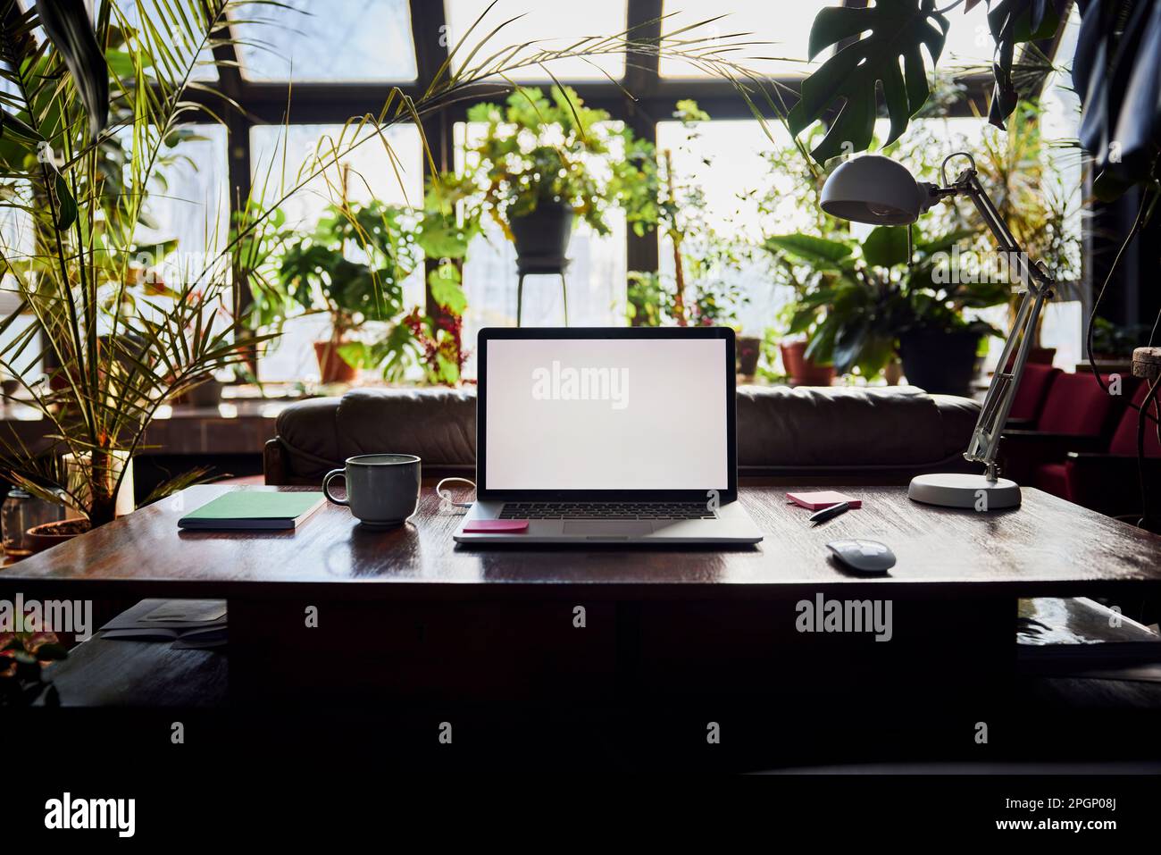 Laptop green screen on desk hi-res stock photography and images - Alamy