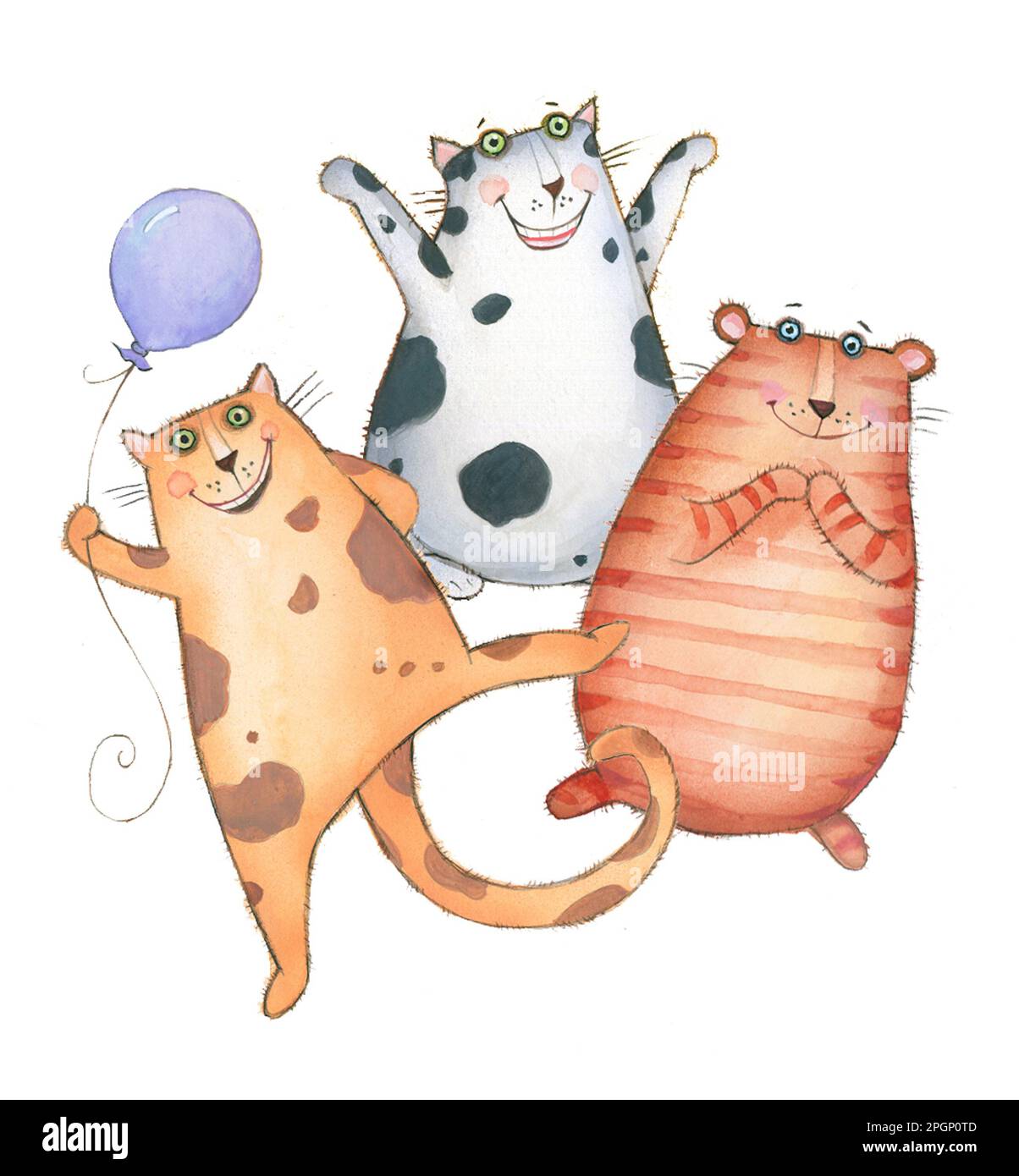 Animals-comic cats celebrating Stock Photo - Alamy