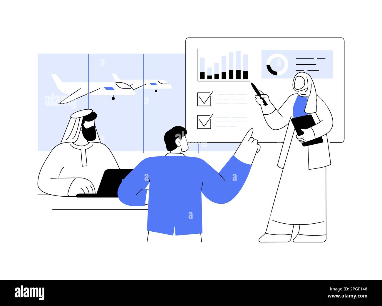 Airport conference room abstract concept vector illustration Stock ...