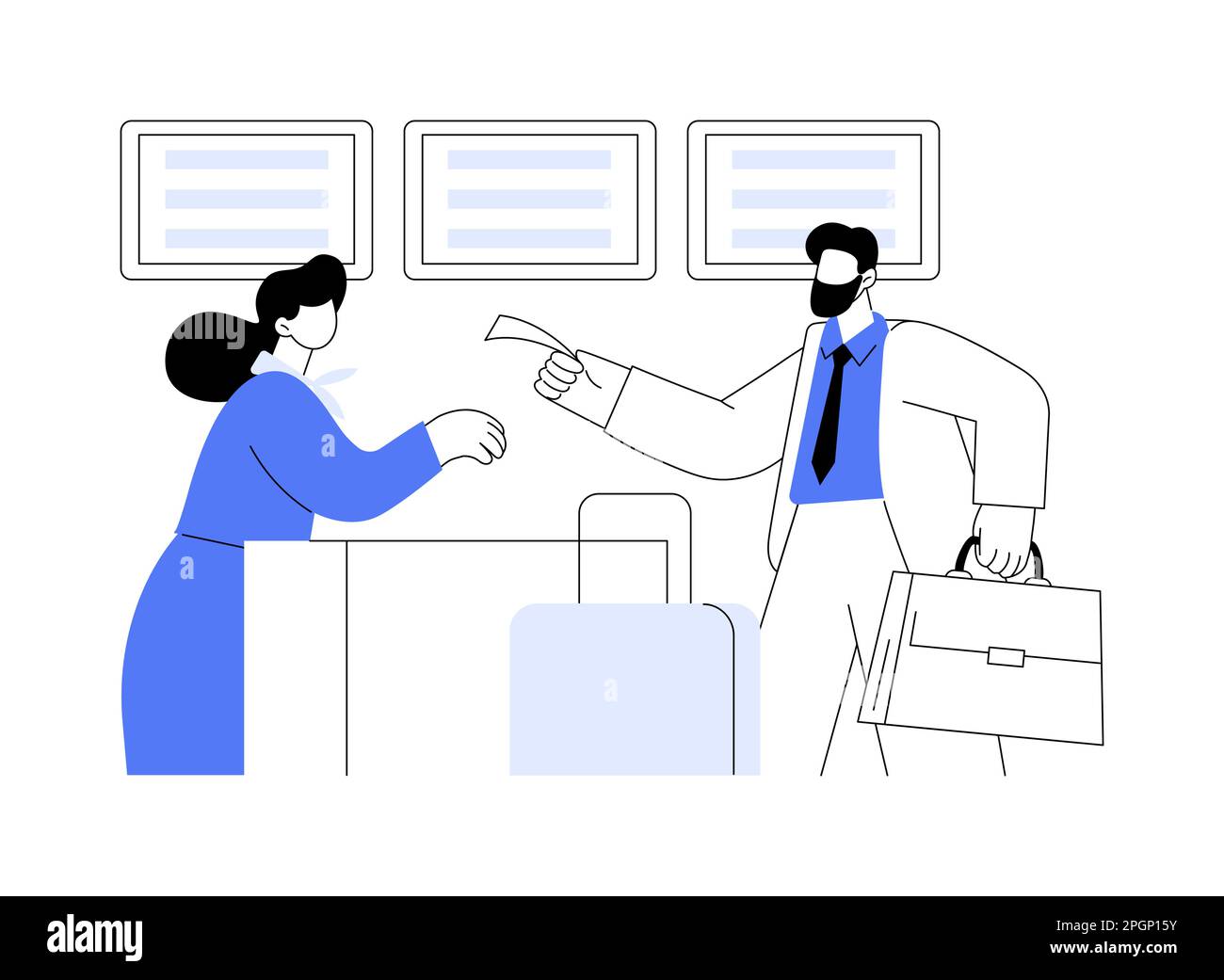 Flight check-in abstract concept vector illustration Stock Vector Image ...