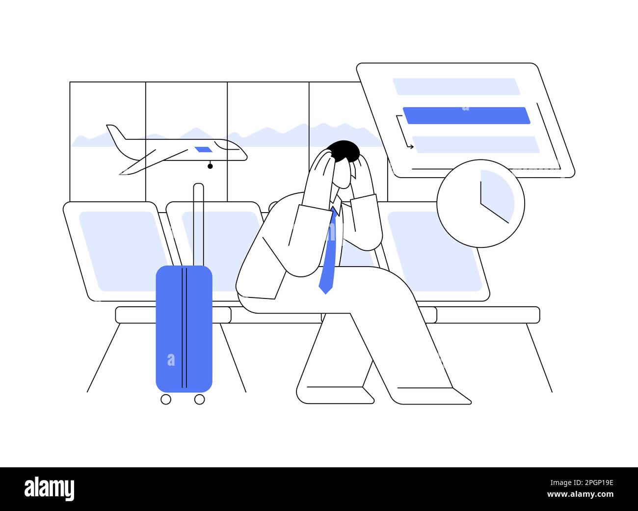 Flight delayed abstract concept vector illustration Stock Vector Image ...