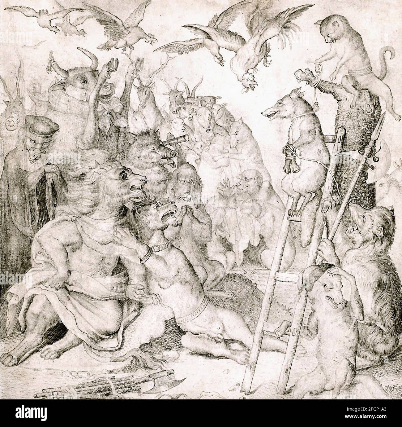 Kaulbach Wilhelm Von - Animals from Reineke Fuchs - German School ...