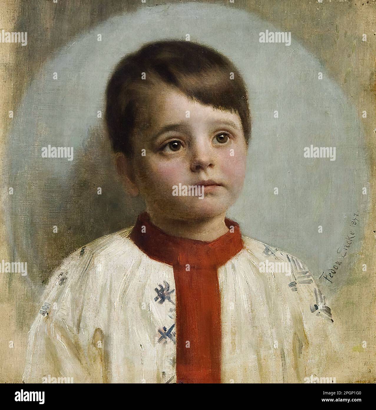 Encke Fedor - Portrait of a Child - German School - 19th Century ...