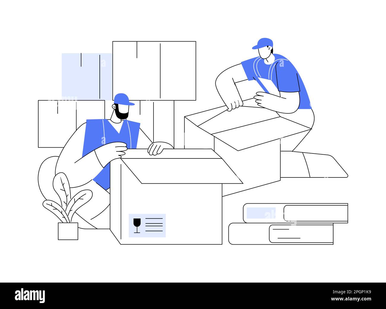 Unpacking Belongings Abstract Concept Vector Illustration Stock Vector