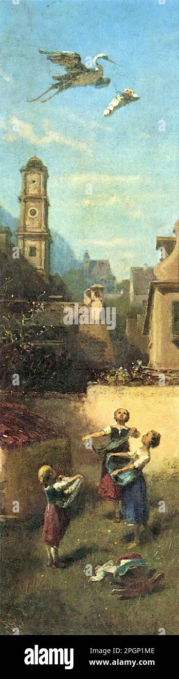Spitzweg Carl - The stork - German School - 19th Century - Spitzweg ...
