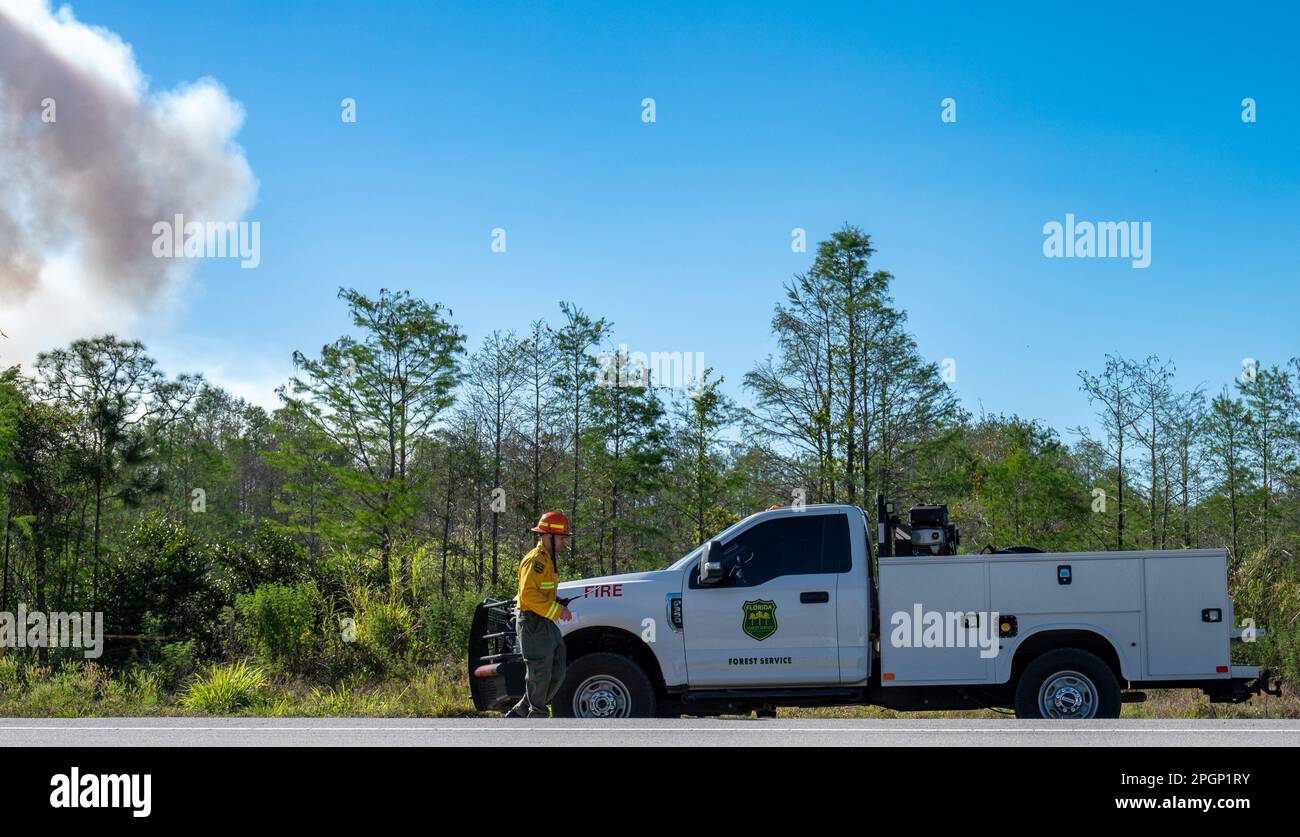 Jupiter, Florida, USA. 23rd Mar, 2023. Hungryland wildfire. Southern ...