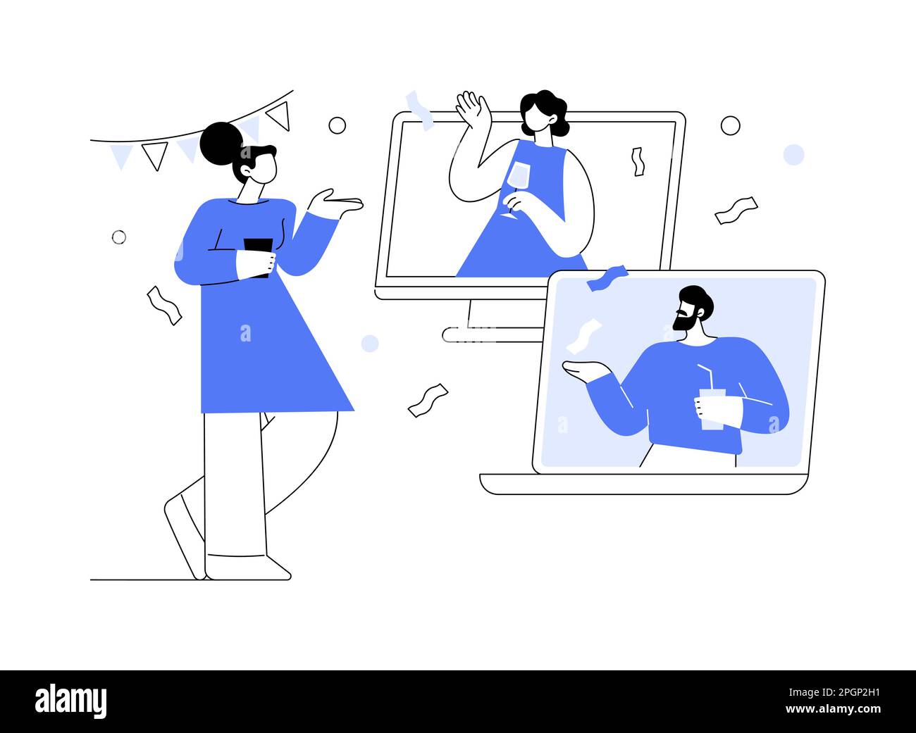 Self-isolation party abstract concept vector illustration Stock Vector ...