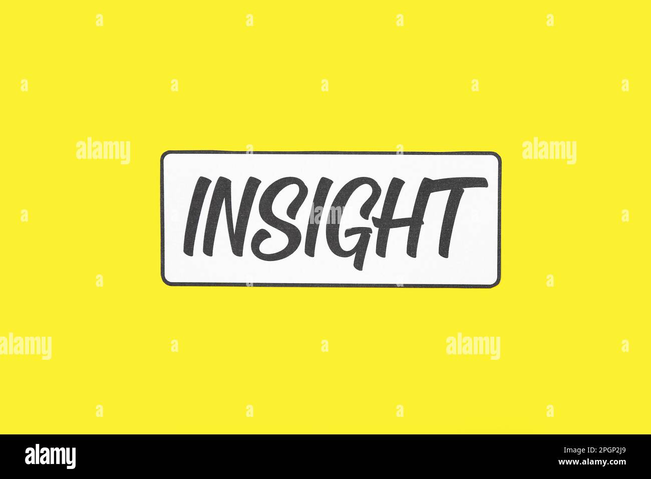 Paper with word INSIGHT on yellow background Stock Photo - Alamy