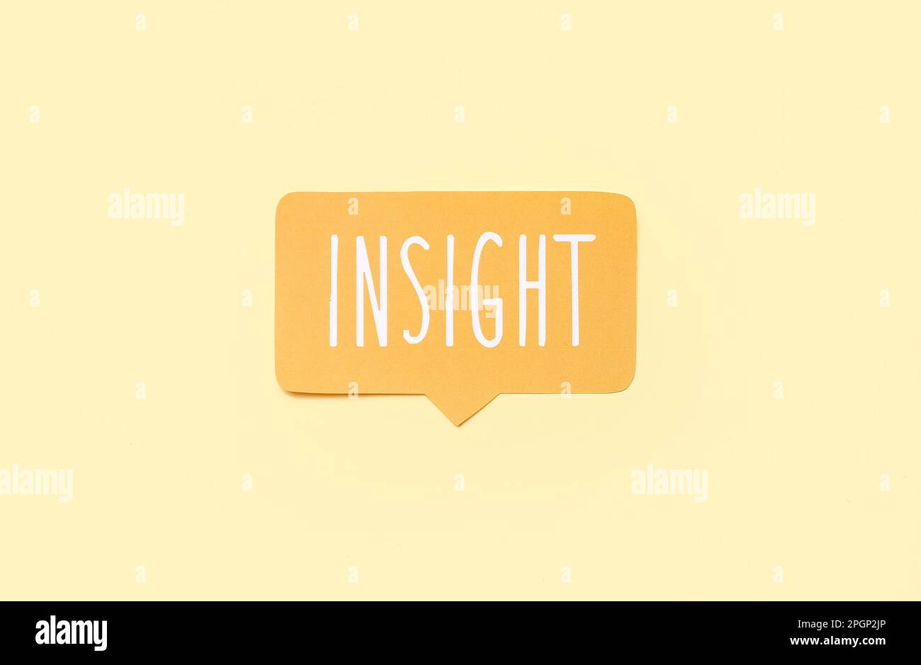 Speech bubble with word INSIGHT on beige background Stock Photo - Alamy