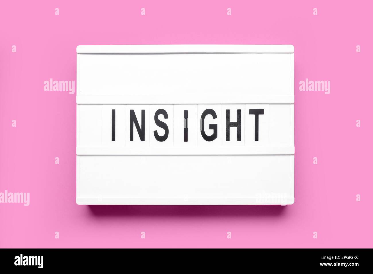 Board with word INSIGHT on pink background Stock Photo - Alamy