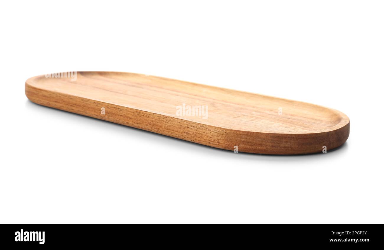 Clean wooden kitchen board isolated on white background Stock Photo - Alamy