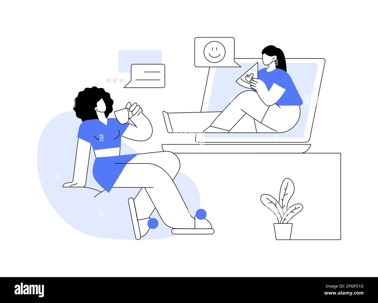 Online friends meeting abstract concept vector illustration Stock ...