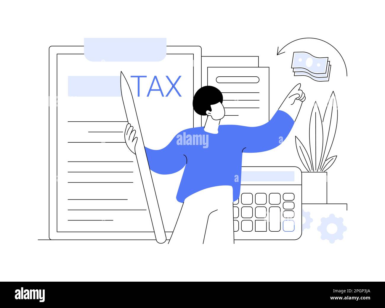 Fill out your tax return abstract concept vector illustration Stock ...