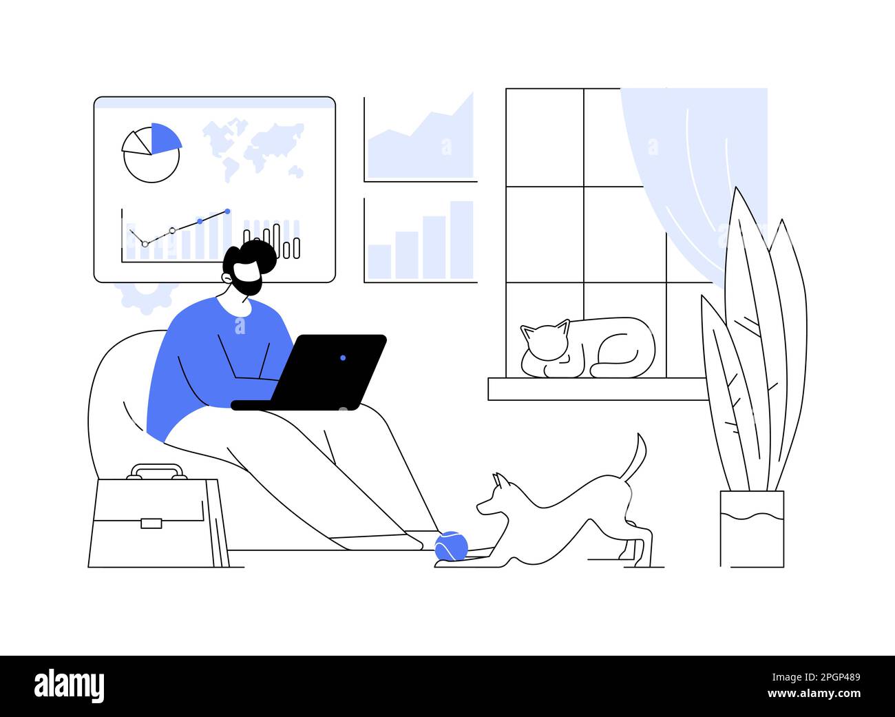 Freelance work abstract concept vector illustration Stock Vector Image ...