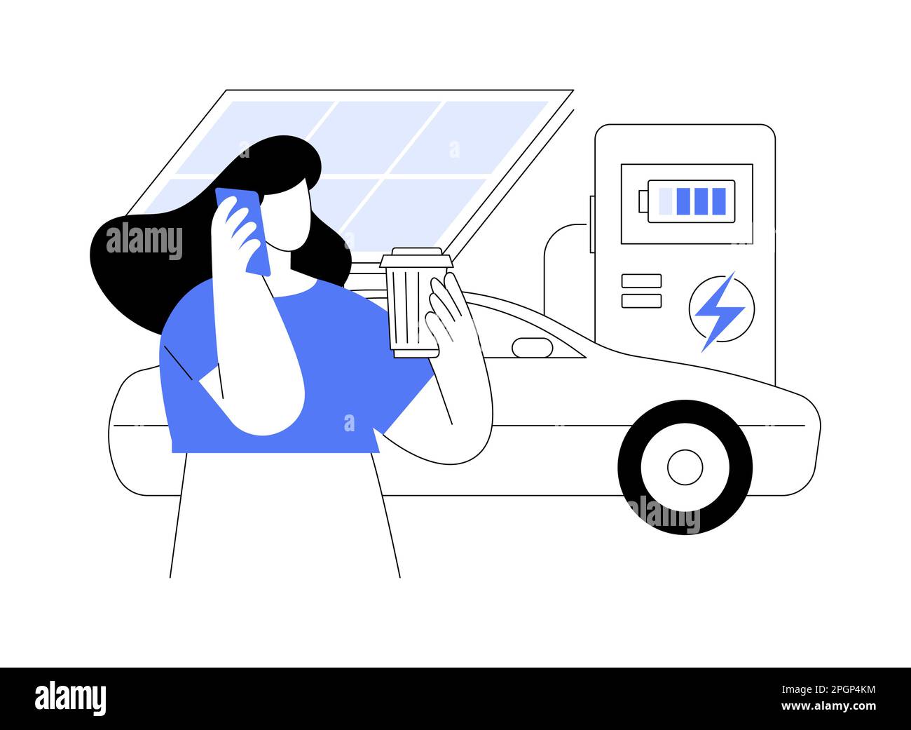 Battery electric car abstract concept vector illustration Stock Vector ...