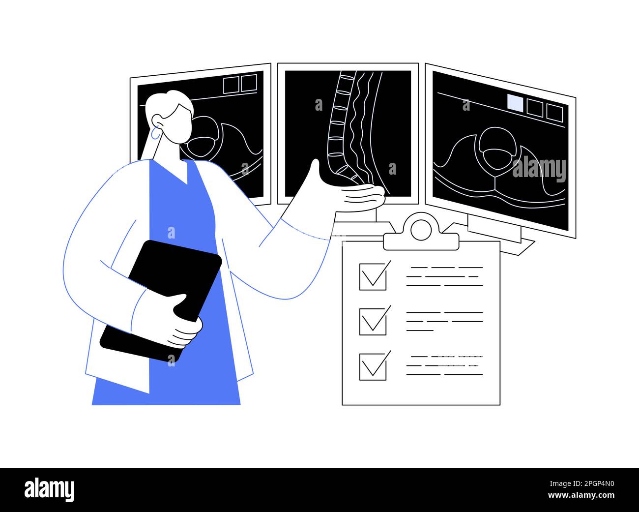 MRI of the bones and joints abstract concept vector illustration Stock ...