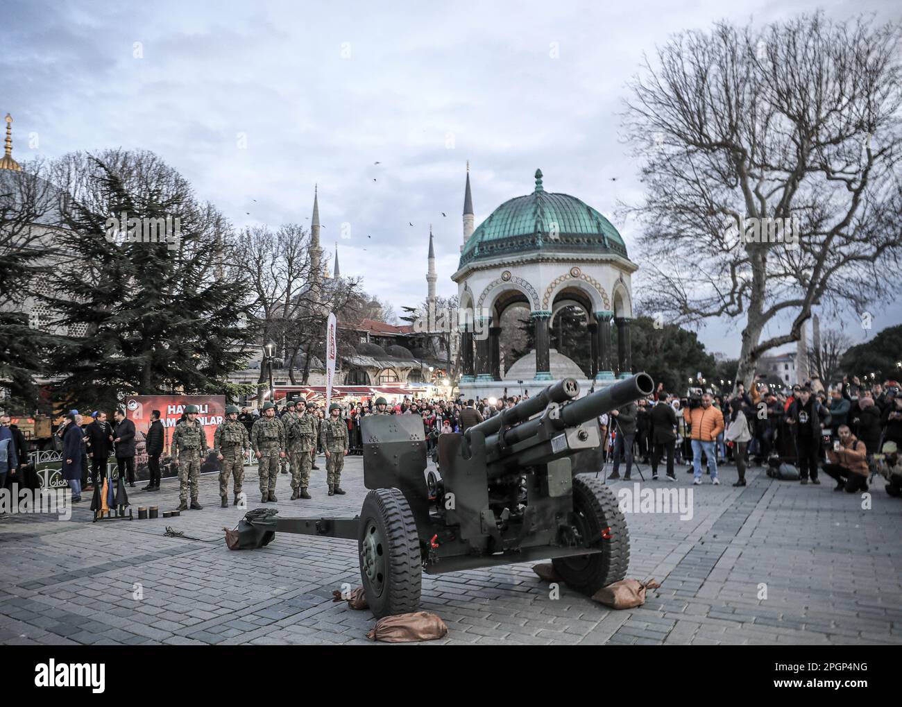 Istanbul, Turkey, Turkey. 23rd Mar, 2023. Ramadan cannon at the Hagia ...