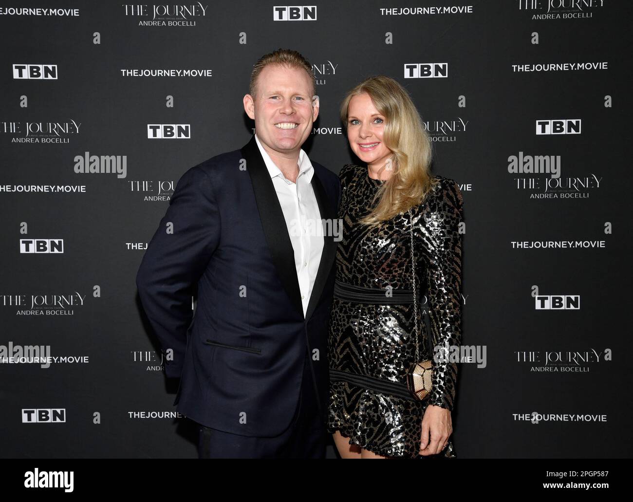 Andrew Giuliani, left, and wife Živilė Rezgytė attend the premiere "The ...