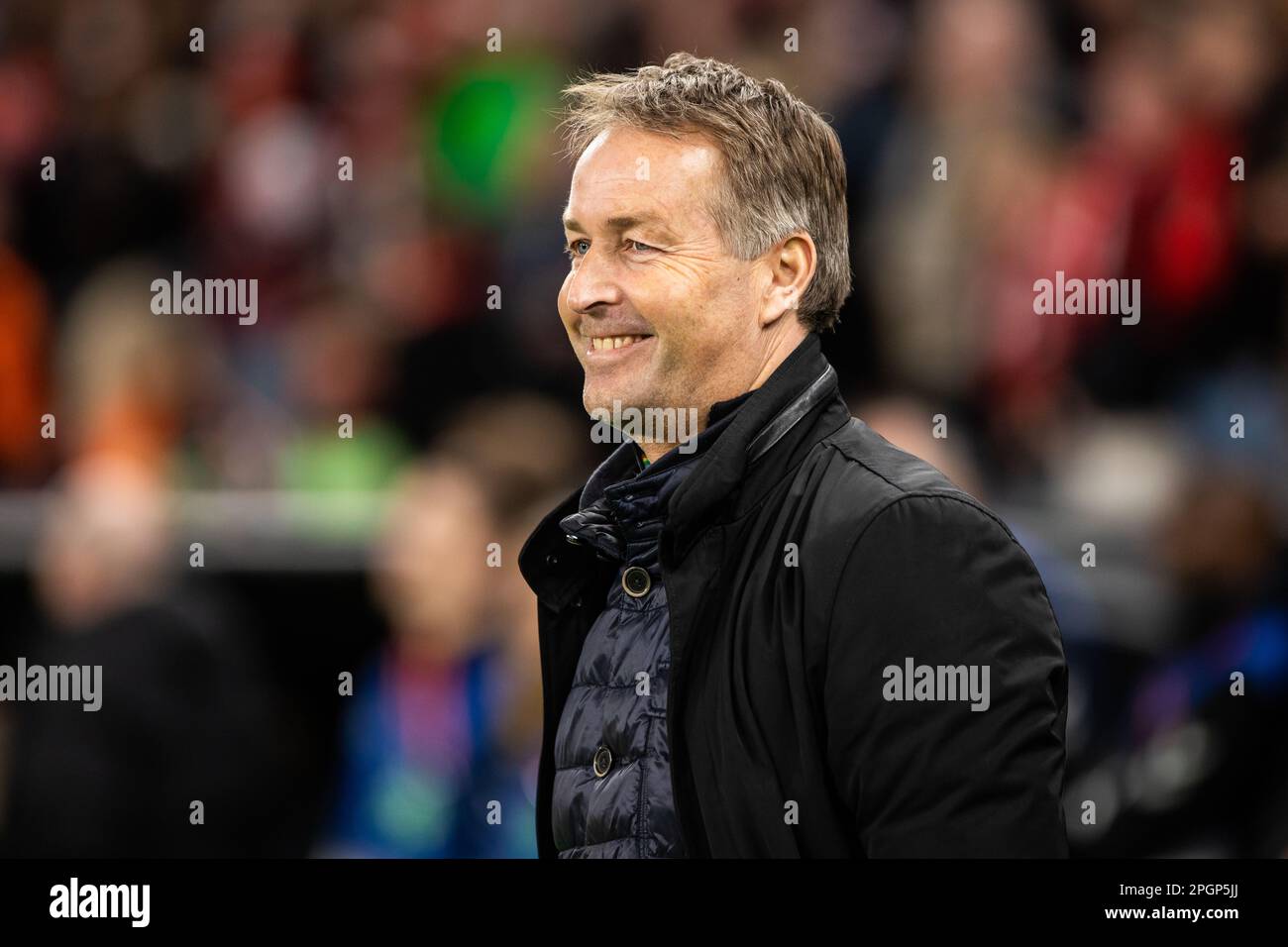Copenhagen, Denmark. 23rd Mar, 2023. Head coach Kasper Hjulmand of ...