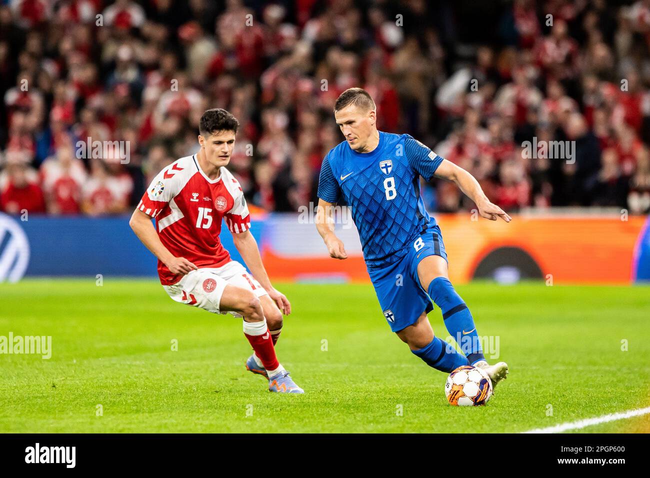 Copenhagen, Denmark. 23rd Mar, 2023. Robin Lod (8) of Finland seen ...