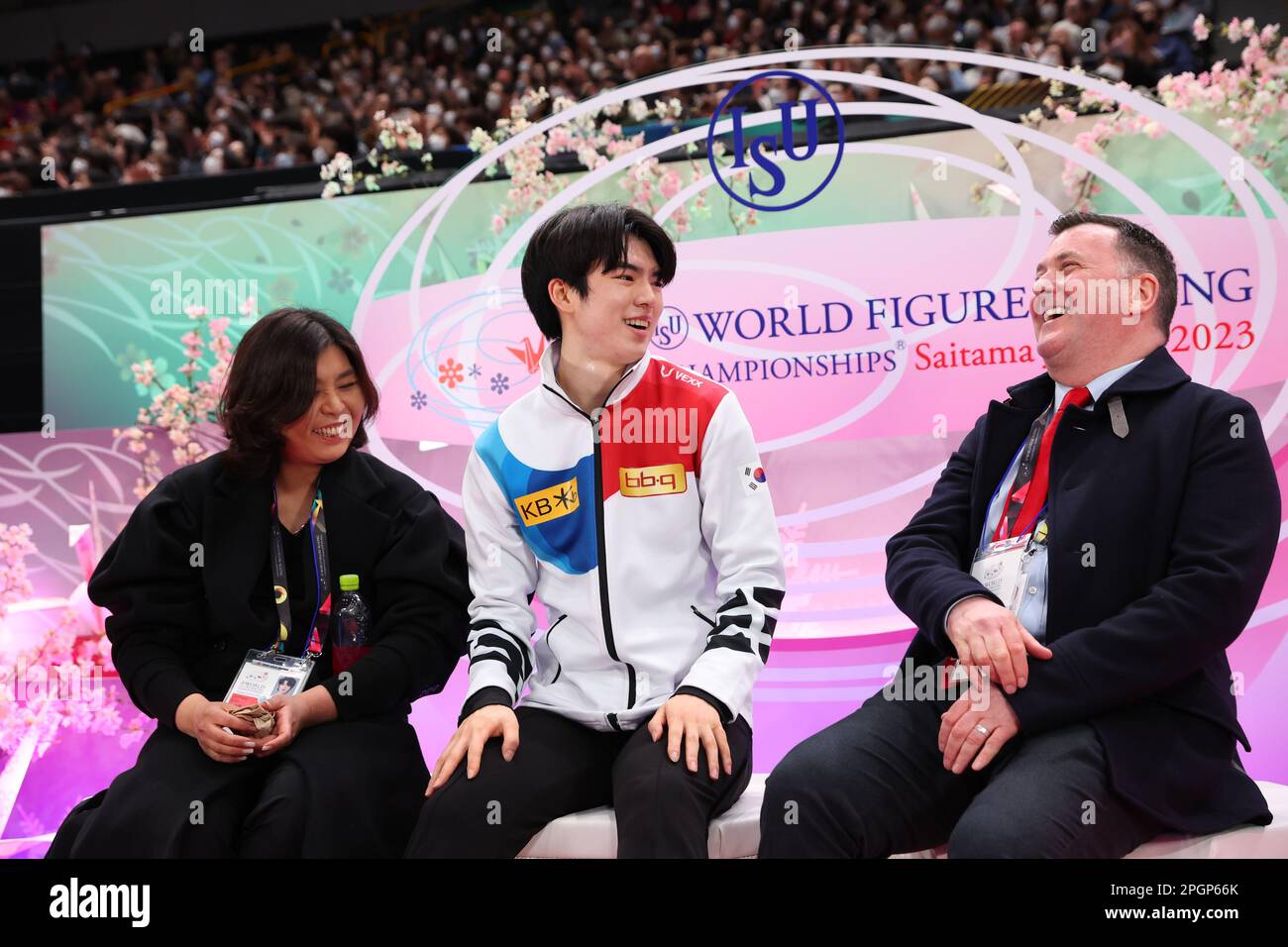 Saitama, Japan. 23rd Mar, 2023. (L-R) Cha Junhwan (KOR), Brian Orser ...